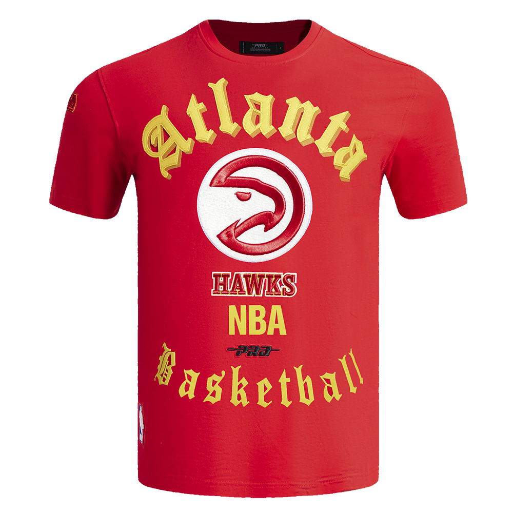 NBA ATLANTA HAWKS OLD ENGLISH MEN'S TEE (RED) – Pro Standard