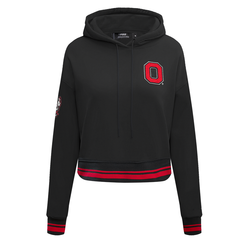 OHIO STATE UNIVERSITY CLASSIC WOMEN'S RIB CROPPED PULLOVER HOODIE (BLA – Pro Standard