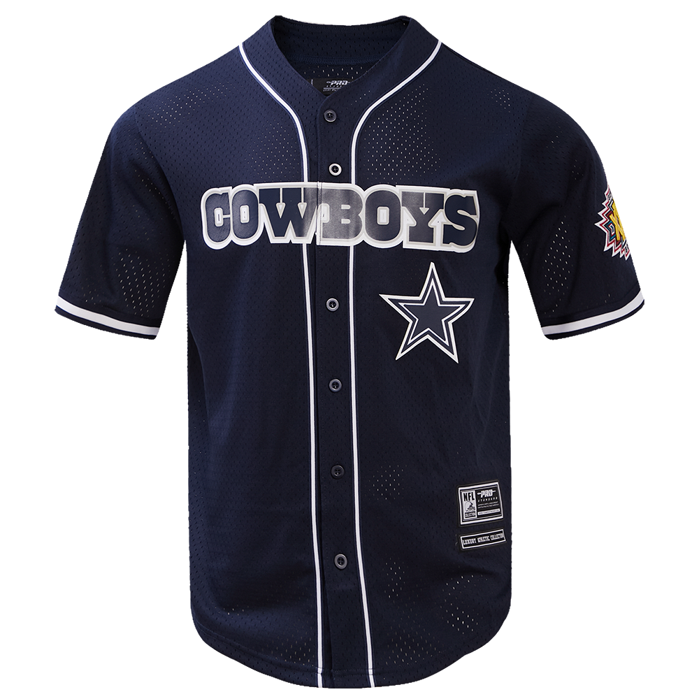 NFL DALLAS COWBOYS LOGO CLASSIC MEN'S MESH BUTTON DOWN JERSEY (MIDNIGH – Pro Standard