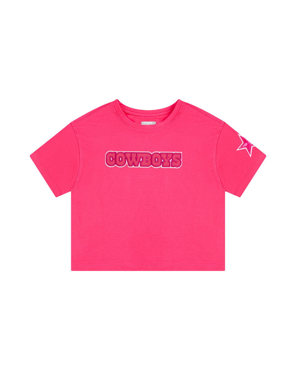 NFL DALLAS COWBOYS TRIPLE PINK LITTLE GIRLS SHORT SLEEVE BOXY TEE (BEE – Pro Standard