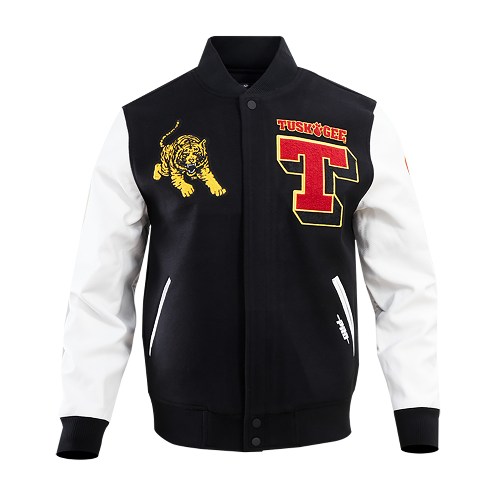 TUSKEGEE UNIVERSITY CLASSIC WOOL MEN'S VARSITY JACKET (BLACK/WHITE ...