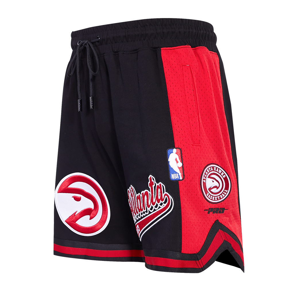NBA ATLANTA HAWKS SCRIPT TAIL MEN'S DOUBLE KNIT 2.0 SHORT (BLACK/RED ...