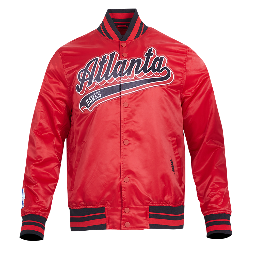 NBA ATLANTA HAWKS SCRIPT TAIL MEN'S SATIN JACKET (RED/BLACK) – Pro Standard