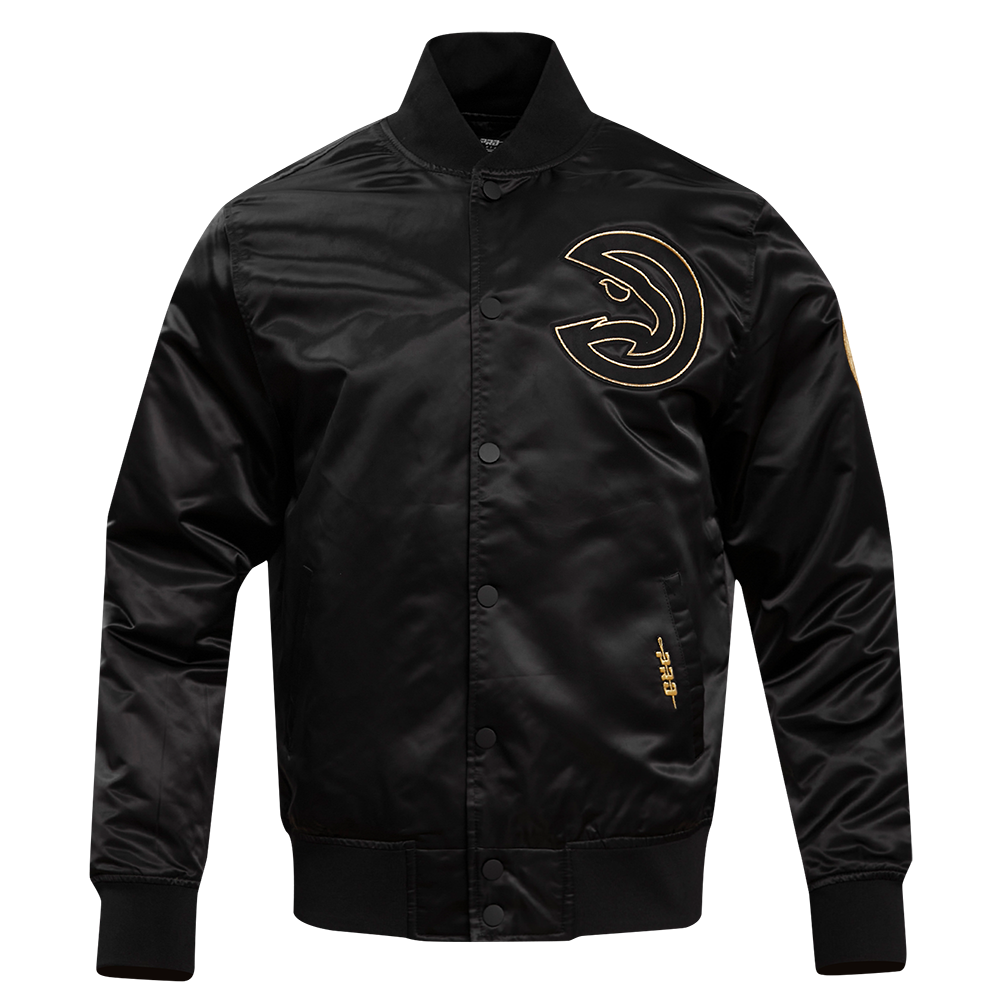NBA ATLANTA HAWKS GOLD LOGO SATIN JACKET (BLACK) – Pro Standard