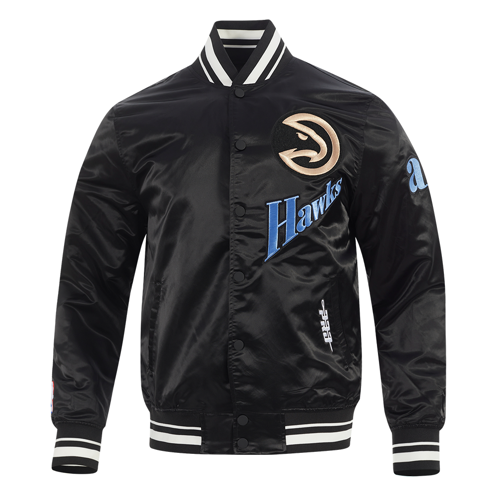 NBA ATLANTA HAWKS CITY EDITION 24-25 MEN'S RIB SATIN JACKET (BLACK ...