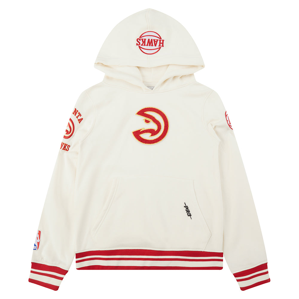 NBA ATLANTA HAWKS RETRO CLASSIC BIG BOYS RIB FLC PO HOODIE (EGGSHELL ...
