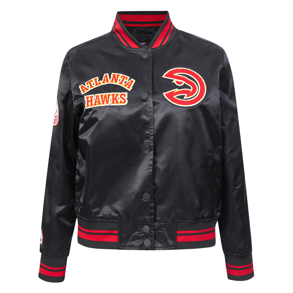 NBA ATLANTA HAWKS RETRO CLASSIC WOMEN'S RIB SATIN JACKET (BLACK/RED/BL ...