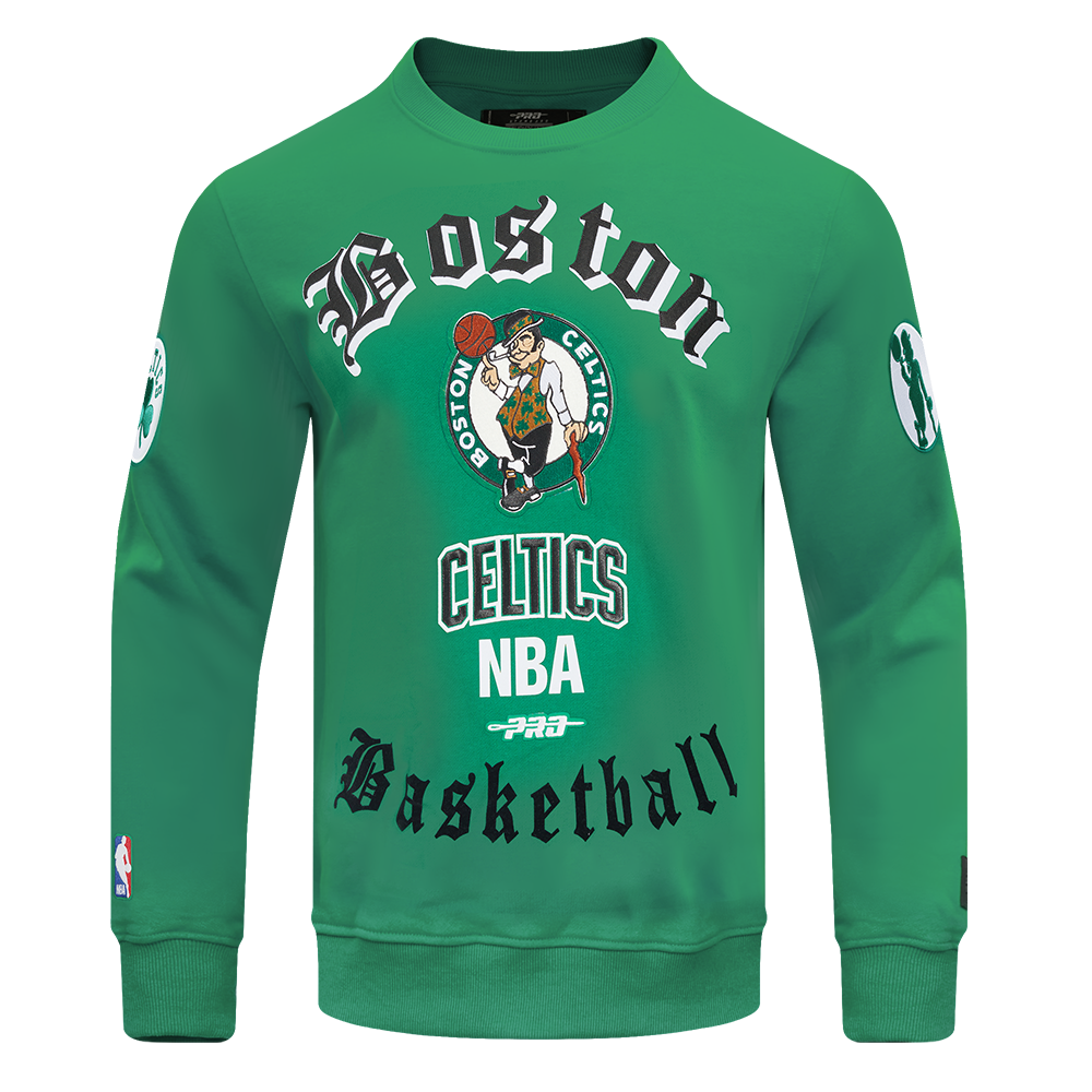 NBA BOSTON CELTICS OLD ENGLISH MEN'S CREWNECK (KELLY GREEN) – Pro Standard