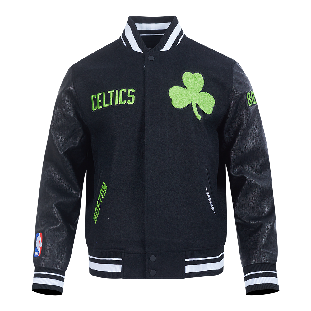 NBA BOSTON CELTICS CITY EDITION 24-25 MEN'S RIB WOOL VARSITY JACKET (B ...