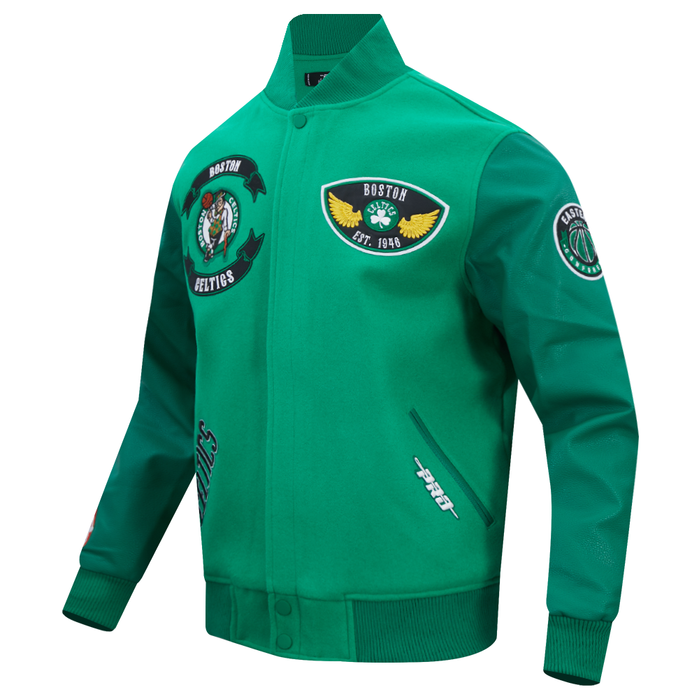 NBA BOSTON CELTICS BORN FOR SPORT MEN'S WOOL VARSITY JACKET (KELLY GRE ...