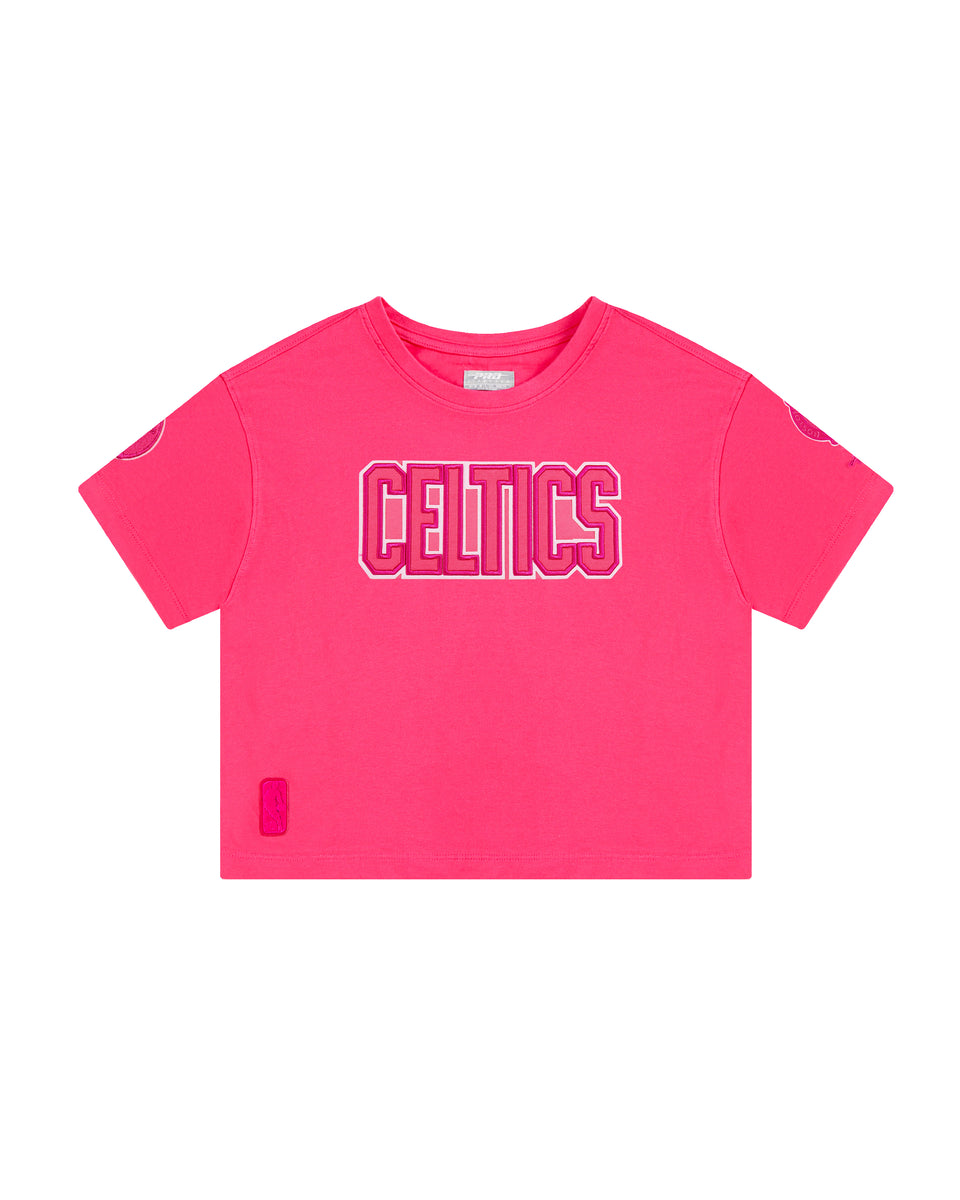NBA BOSTON CELTICS TRIPLE PINK BIG GIRLS SHORT SLEEVE BOXY TEE (BEETRO ...