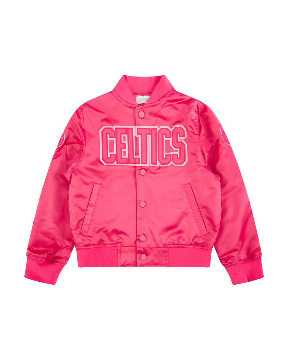 NBA BOSTON CELTICS TRIPLE PINK LITTLE GIRLS SATIN JACKET (BEETROOT PUR ...