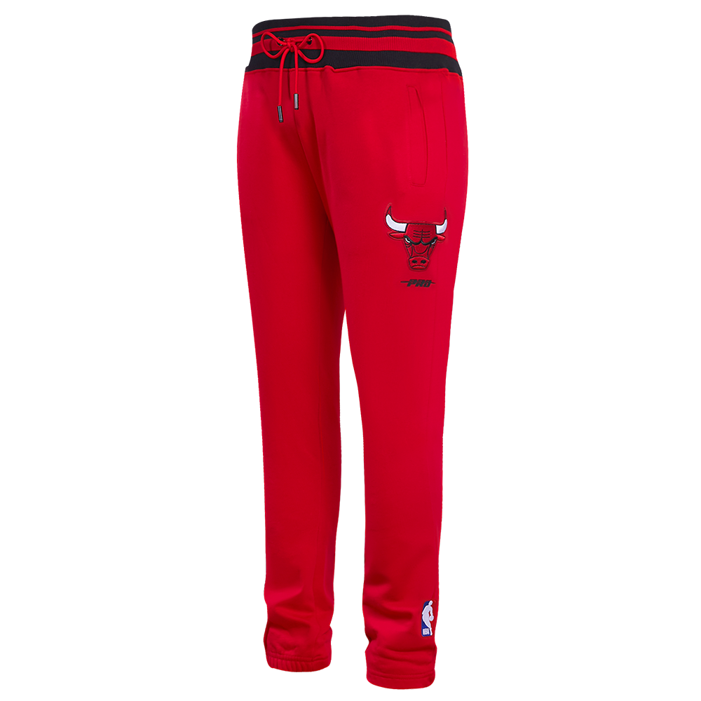 NBA CHICAGO BULLS SCRIPT TAIL MEN'S RIB FLEECE SWEATPANT (RED/BLACK ...