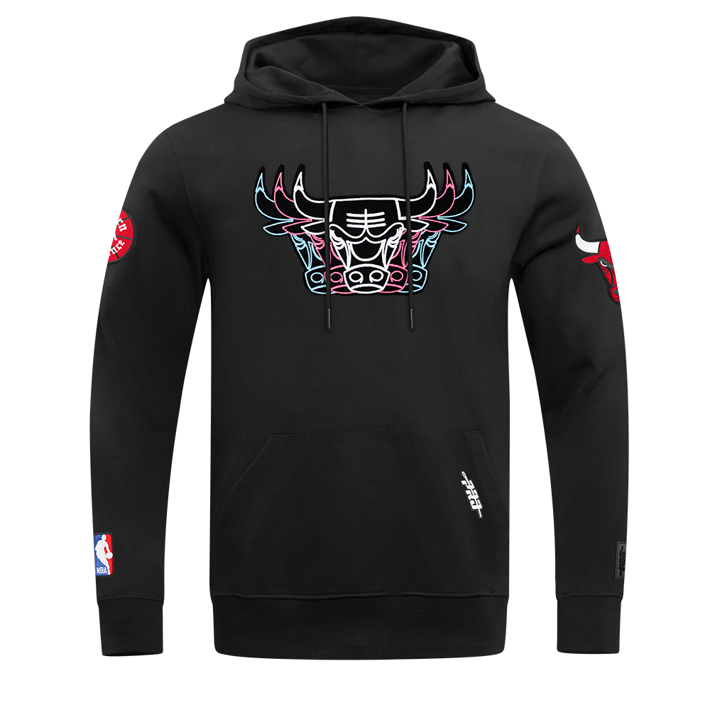NBA CHICAGO BULLS ECHO LOGO MEN'S FLEECE PULLOVER HOODIE (BLACK) – Pro ...