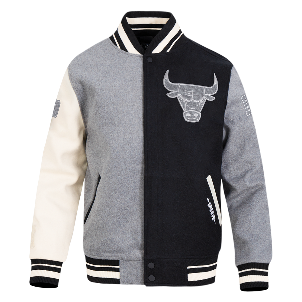 NBA CHICAGO BULLS REVERSE FRENCH TERRY MEN'S COLOR BLOCK WOOL VARSITY ...