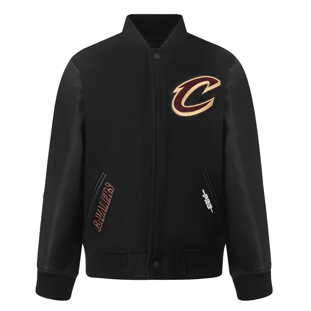 NBA CLEVELAND CAVALIERS CLASSIC BIG BOYS WOOL VARSITY JACKET (JET BLAC ...