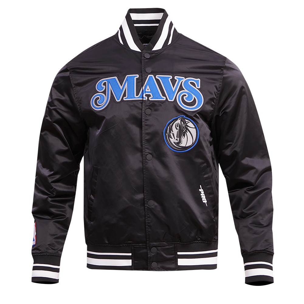 NBA DALLAS MAVERICKS CHEST MEN'S RIB SATIN JACKET (BLACK) – Pro Standard
