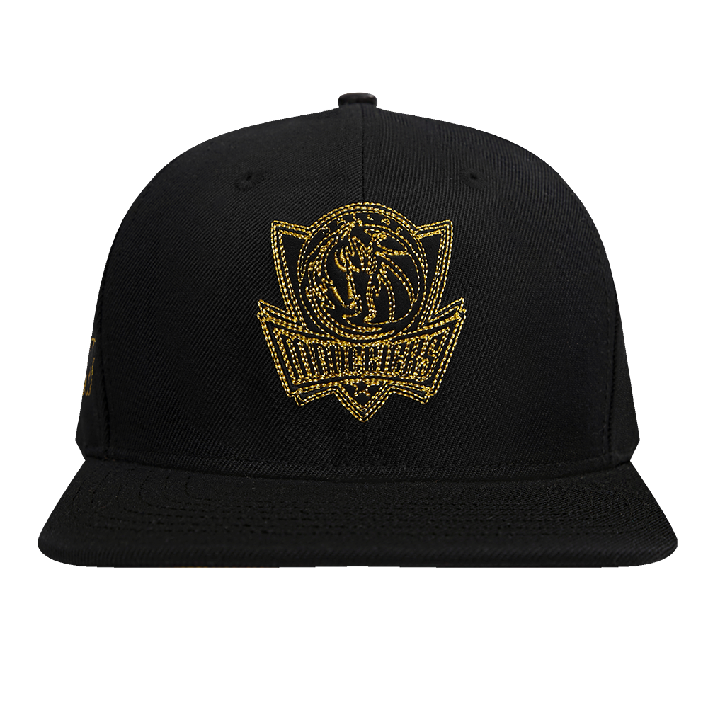 NBA DALLAS MAVERICKS BLACK & GOLD WOOL SNAPBACK HAT (BLACK) – Pro Standard