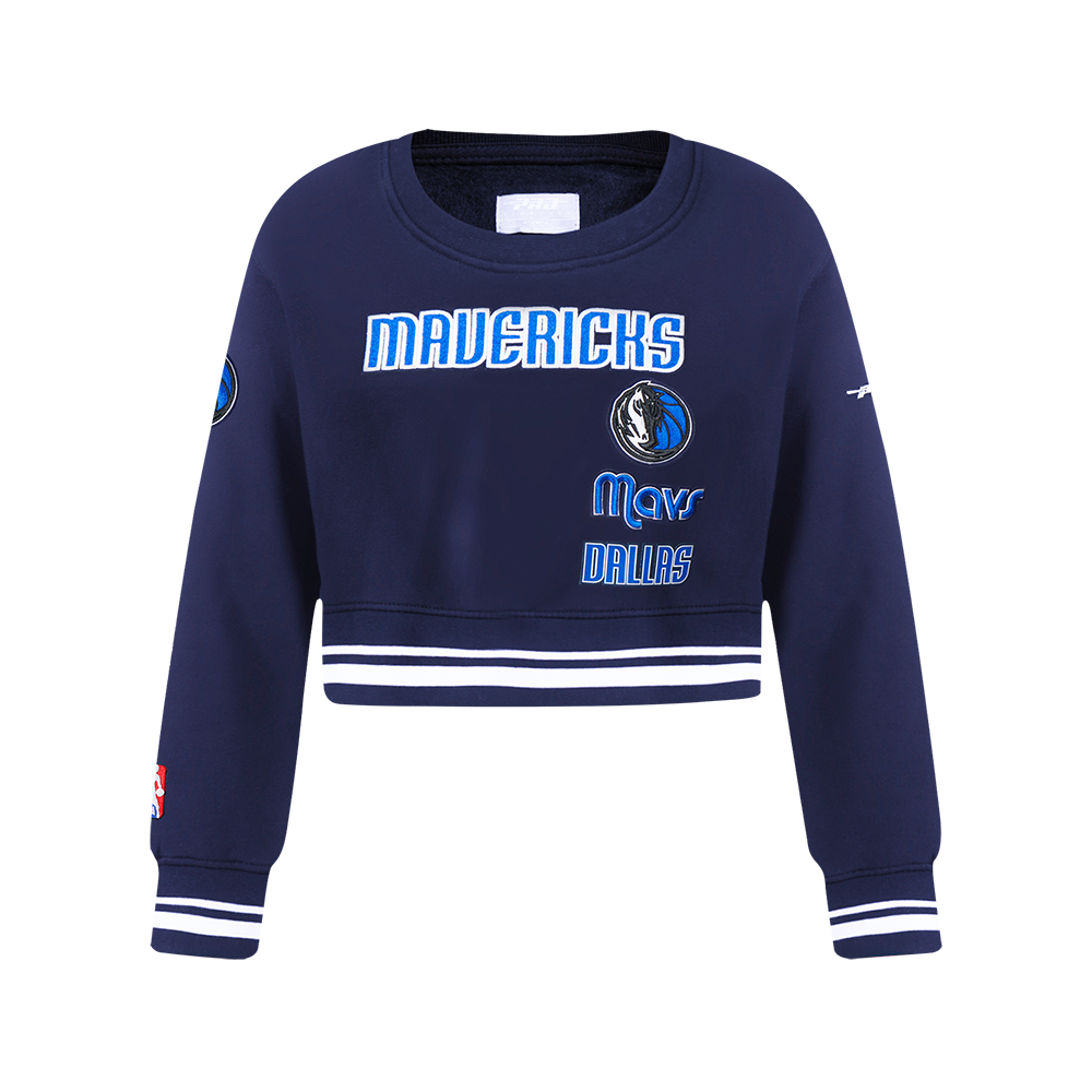 NBA DALLAS MAVERICKS RETRO CLASSIC BIG GIRLS RIB FLEECE CREWNECK (MIDN ...