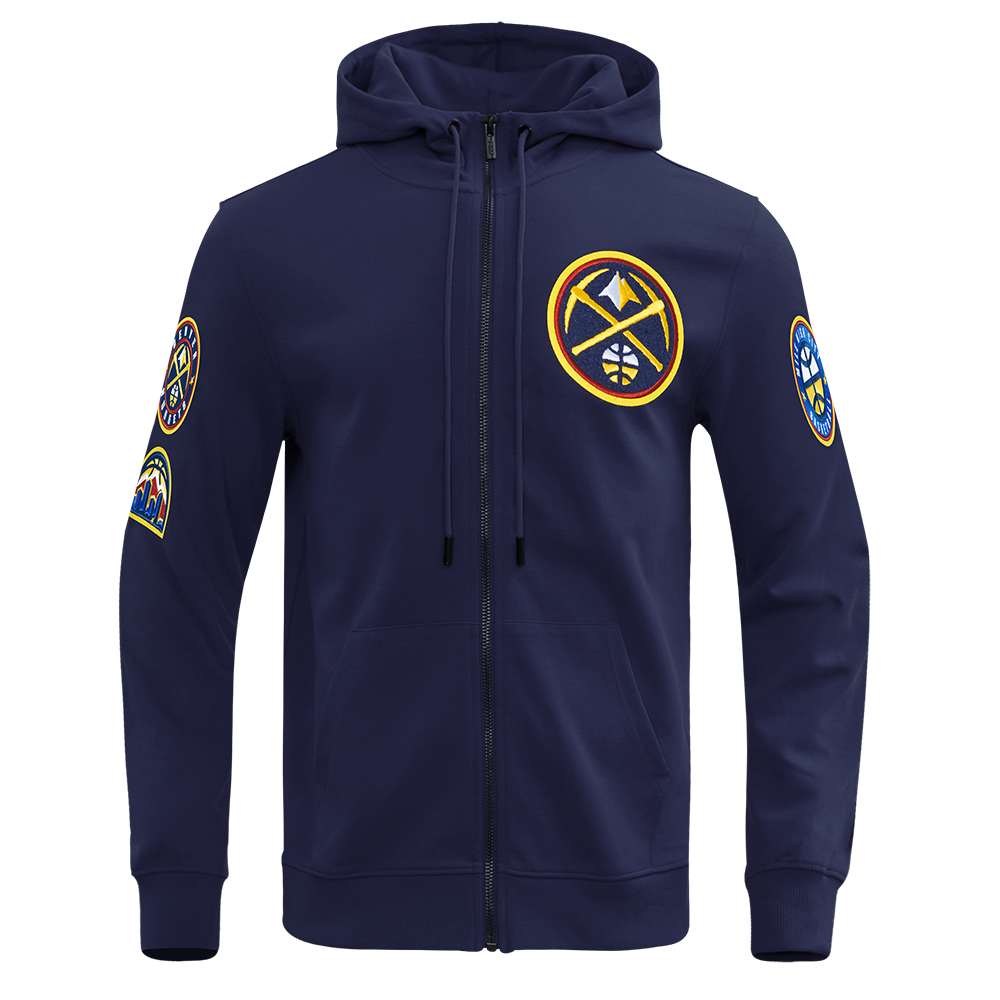 NBA DENVER NUGGETS CLASSIC CHENILLE MEN'S FULL ZIP PULLOVER HOODIE (MI ...