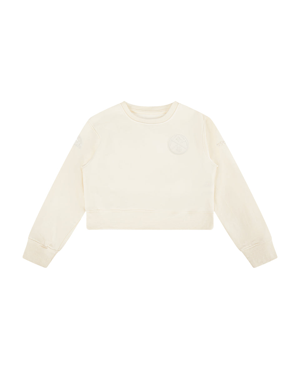 NBA DENVER NUGGETS NEUTRAL BIG GIRLS FLEECE CREWNECK (EGGSHELL) – Pro ...