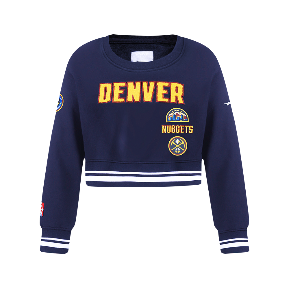 NBA DENVER NUGGETS RETRO CLASSIC BIG GIRLS RIB FLEECE CREWNECK (MIDNIG ...