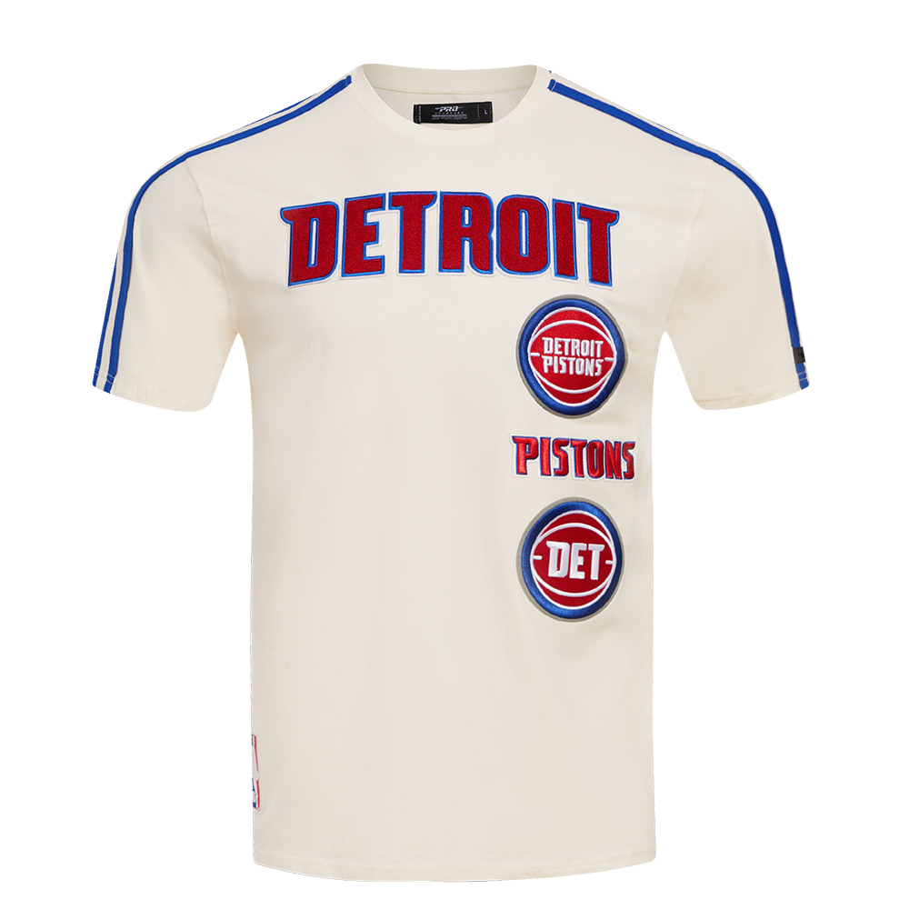 NBA DETROIT PISTONS RETRO CLASSIC MEN'S STRIPED TEE (EGGSHELL/ ROYAL B ...