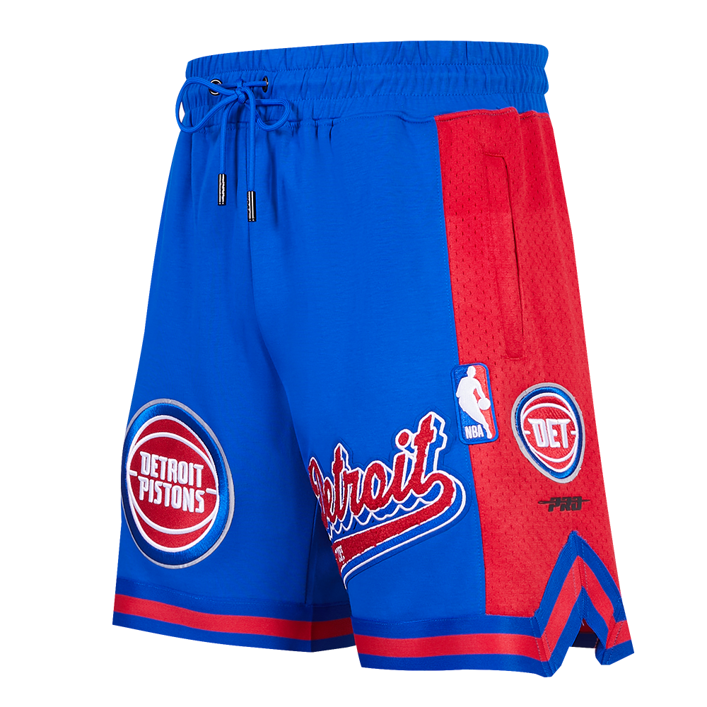 NBA DETROIT PISTONS SCRIPT TAIL MEN'S DOUBLE KNIT 2.0 SHORT (ROYAL BLU ...