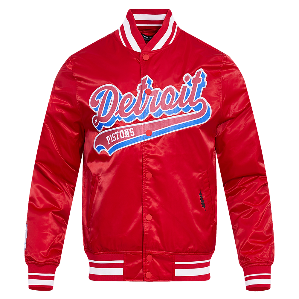 NBA DETROIT PISTONS SCRIPT TAIL MEN'S SATIN JACKET (RED) – Pro Standard