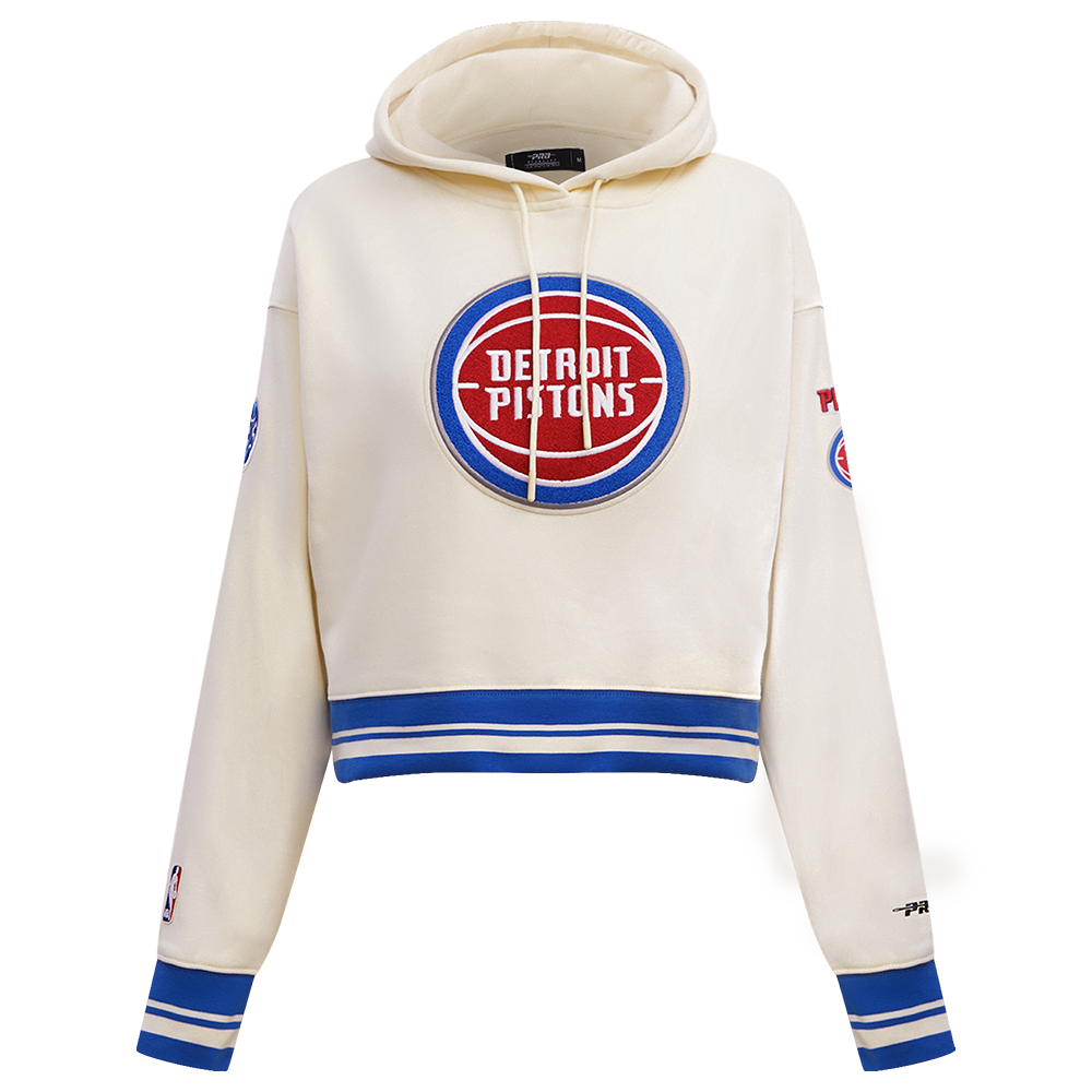NBA DETROIT PISTONS RETRO CLASSIC WOMEN'S RIB CROPPED PULLOVER HOODIE ...