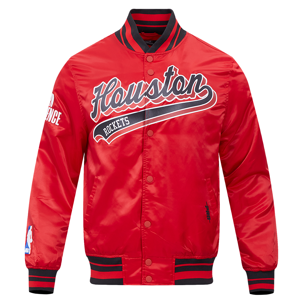 NBA HOUSTON ROCKETS SCRIPT TAIL MEN'S SATIN JACKET (RED/BLACK) – Pro ...