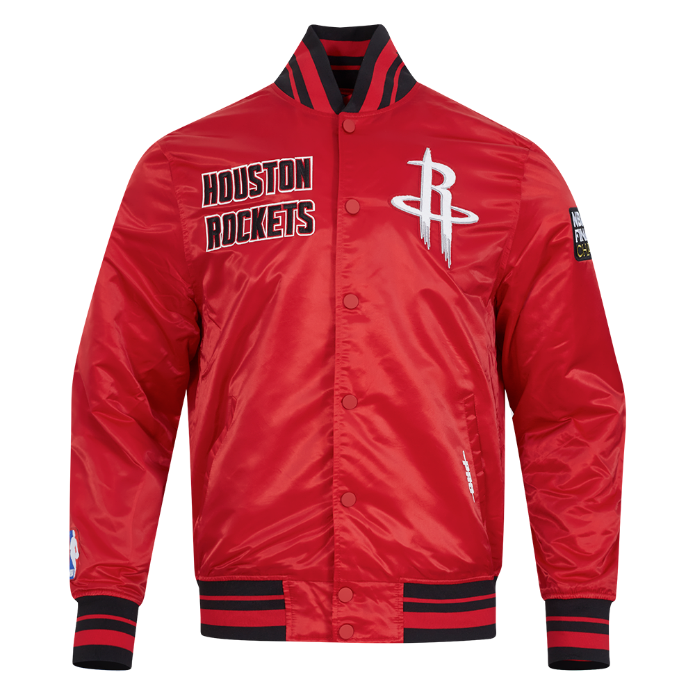 NBA HOUSTON ROCKETS RETRO CLASSIC MEN'S RIB SATIN JACKET (RED/BLACK ...