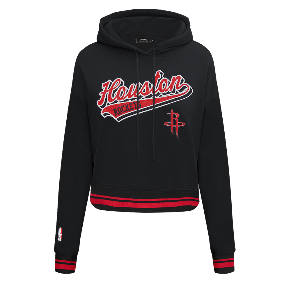 NBA HOUSTON ROCKETS SCRIPT TAIL WOMEN'S RIB FLEECE CROPPED PULLOVER HO ...