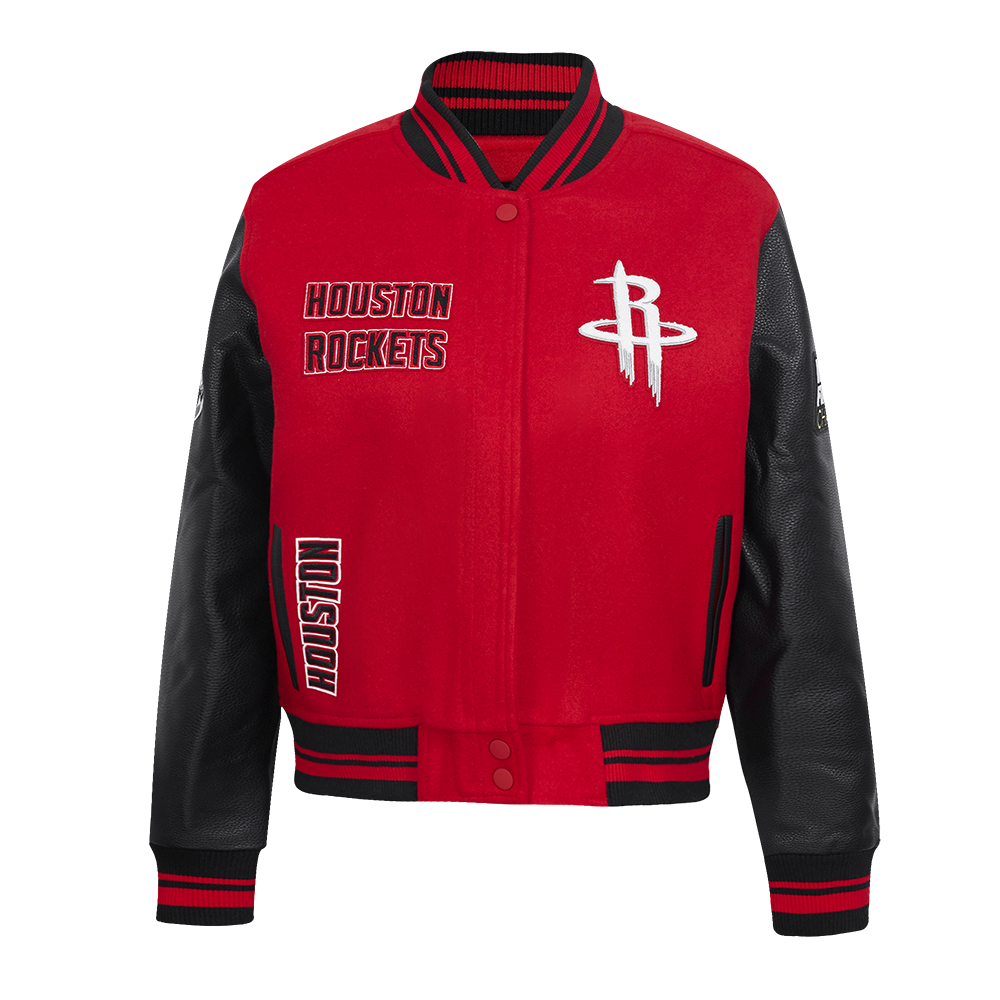 NBA HOUSTON ROCKETS RETRO CLASSIC WOMEN'S RIB WOOL VARSITY JACKET (RED ...