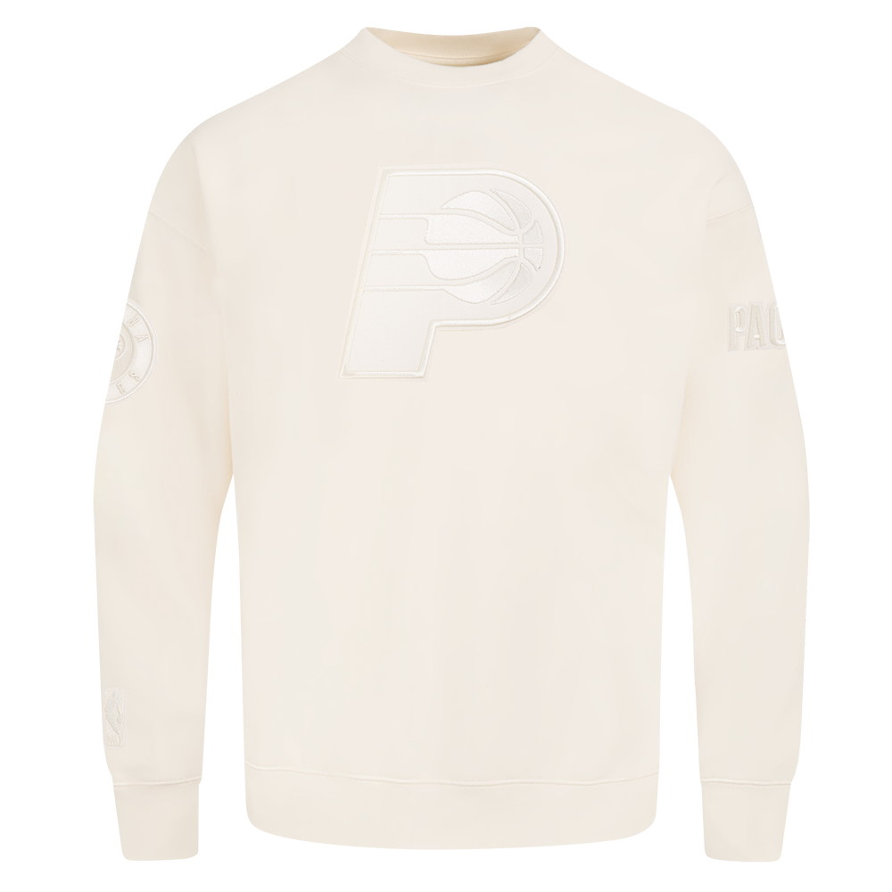 NBA INDIANA PACERS NEUTRAL MEN'S DROP SHOULDER FLC CREWNECK (EGGSHELL ...