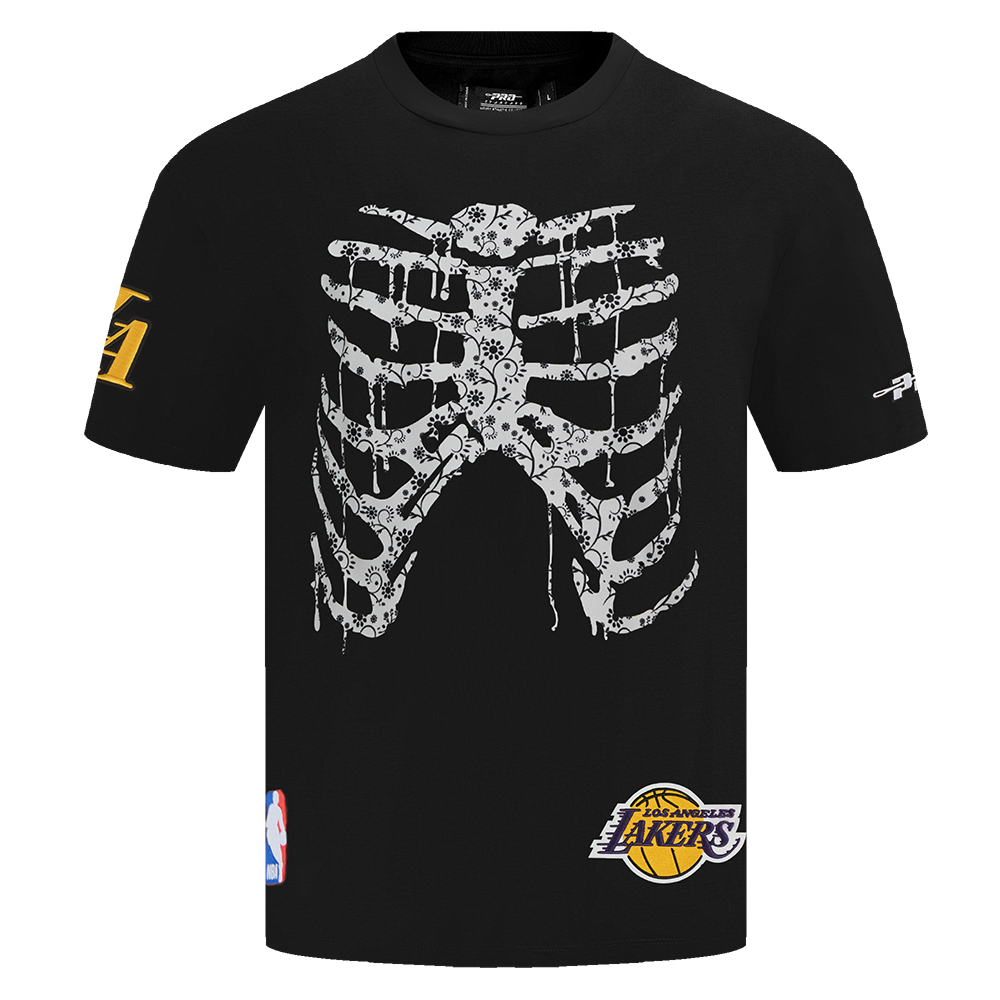 NBA LOS ANGELES LAKERS RIB CAGE MEN'S COTTON JERSEY DROP SHOULDER TEE ...