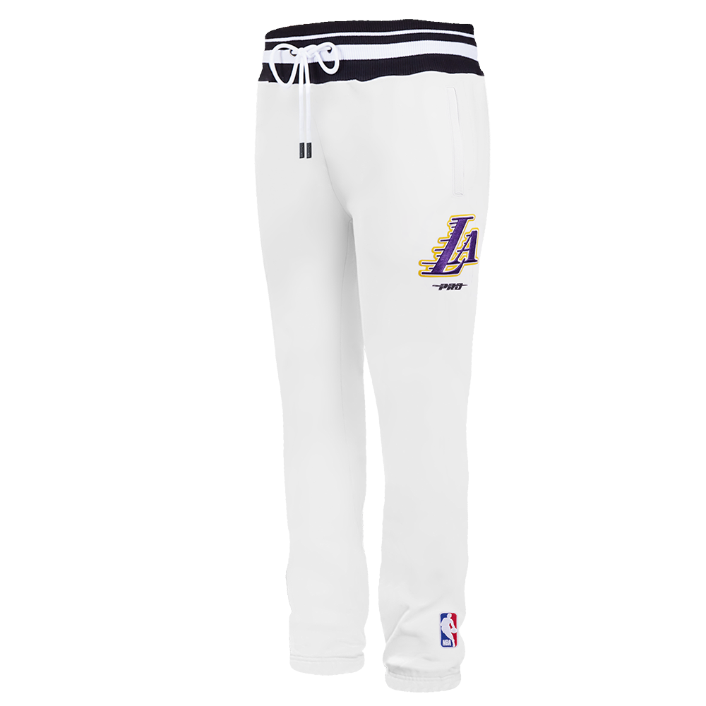 NBA LOS ANGELES LAKERS SCRIPT TAIL MEN'S RIB FLEECE SWEATPANT (WHITE/B ...