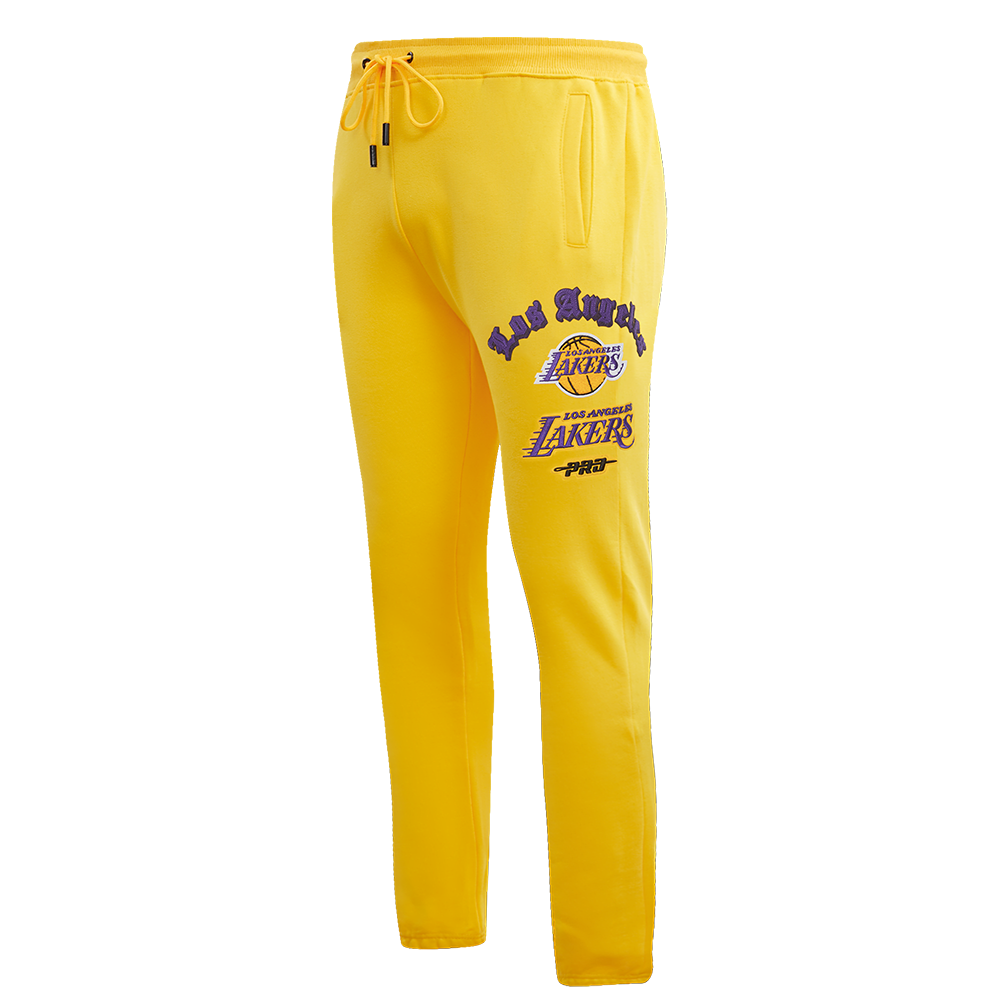 NBA LOS ANGELES LAKERS OLD ENGLISH MEN'S SWEATPANT (YELLOW) – Pro Standard