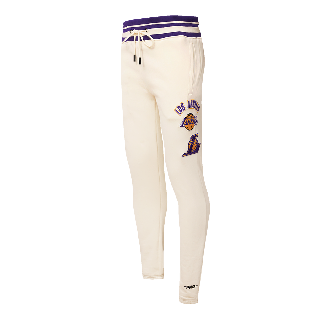 NBA LOS ANGELES LAKERS RETRO CLASSIC MEN'S SWEATPANT (EGGSHELL/ PURPLE ...