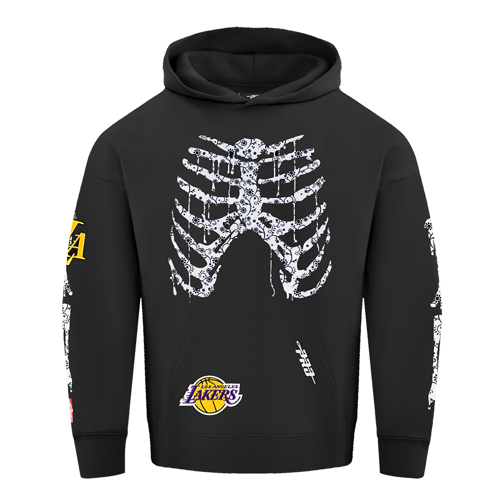 NBA LOS ANGELES LAKERS RIB CAGE MEN'S DROP SHOULDER FLEECE PULLOVER HO ...