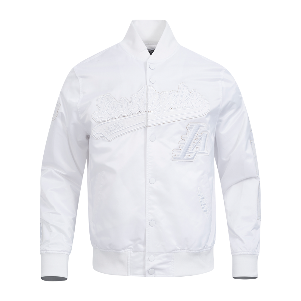 NBA LOS ANGELES LAKERS WHITE OUT MEN'S SATIN JACKET (WHITE) – Pro Standard