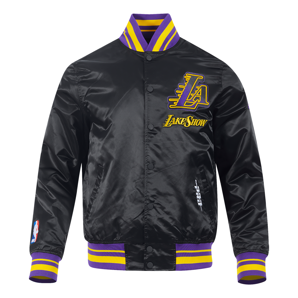 NBA LOS ANGELES LAKERS CITY EDITION 24-25 MEN'S RIB SATIN JACKET (BLAC ...