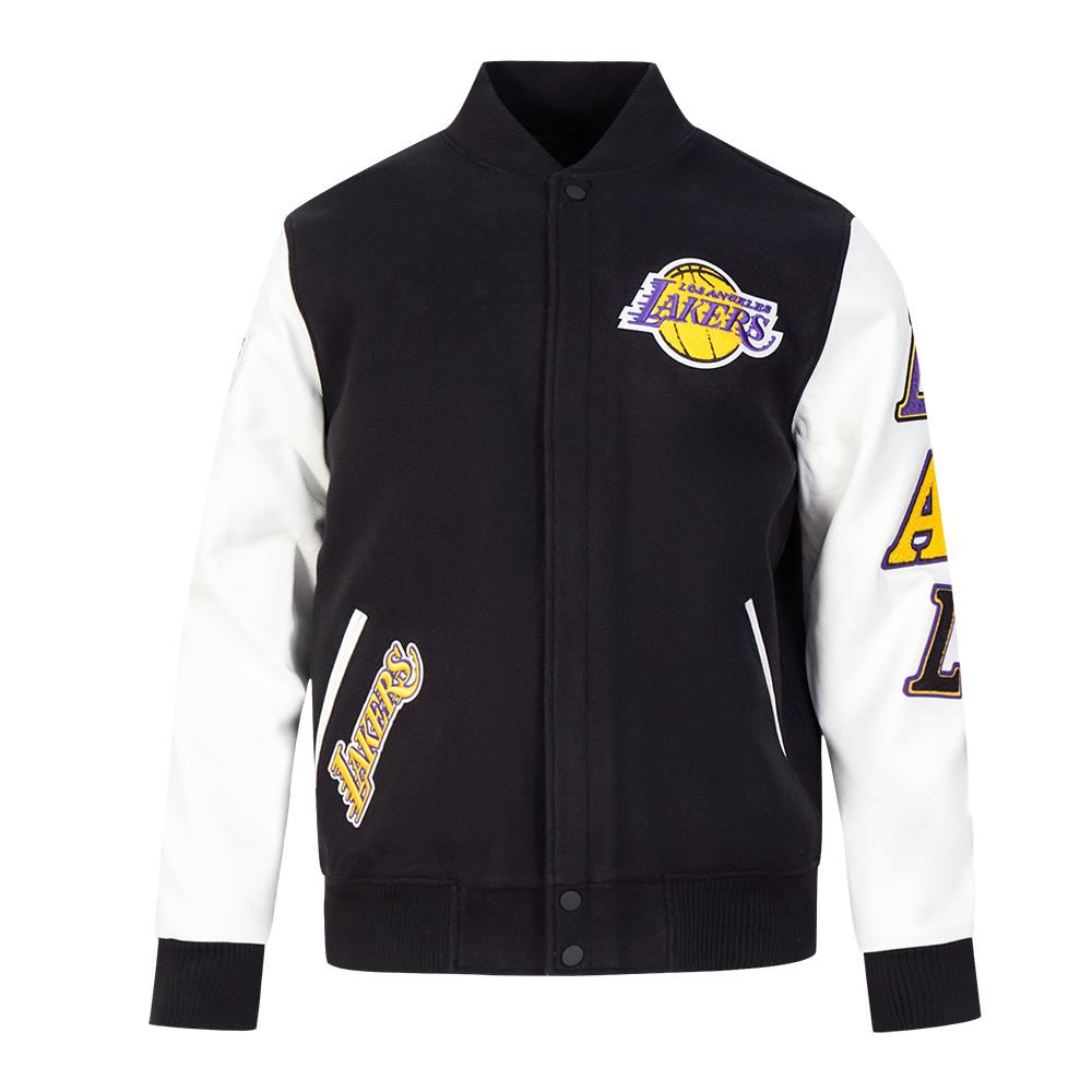 NBA LOS ANGELES LAKERS CLASSIC WOOL MEN'S VARSITY JACKET (BLACK/WHITE ...