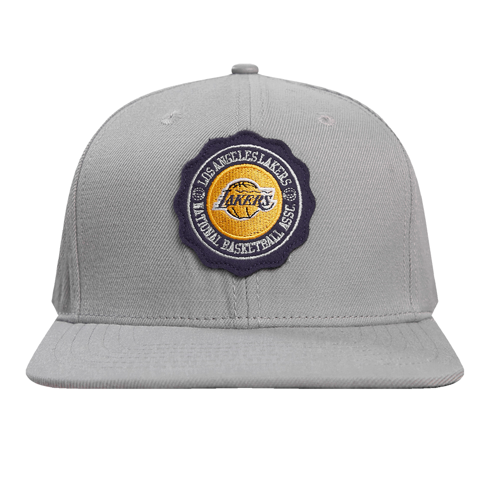 NBA LOS ANGELES LAKERS CREST EMBLEM UNISEX WOOL SNAPBACK HAT (GRAY ...