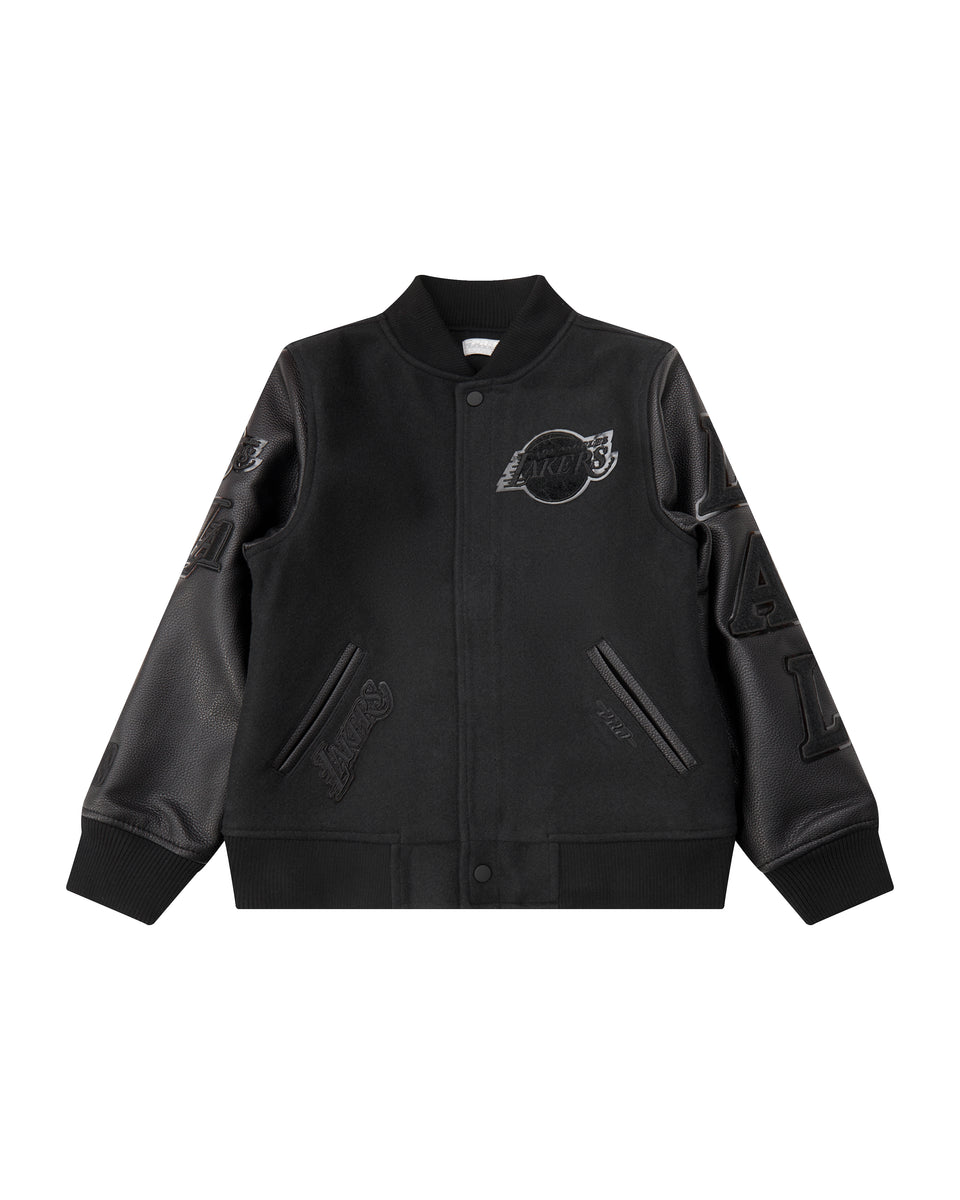 NBA LOS ANGELES LAKERS TRIPLE BLACK BIG BOYS WOOL VARSITY JACKET (JET ...