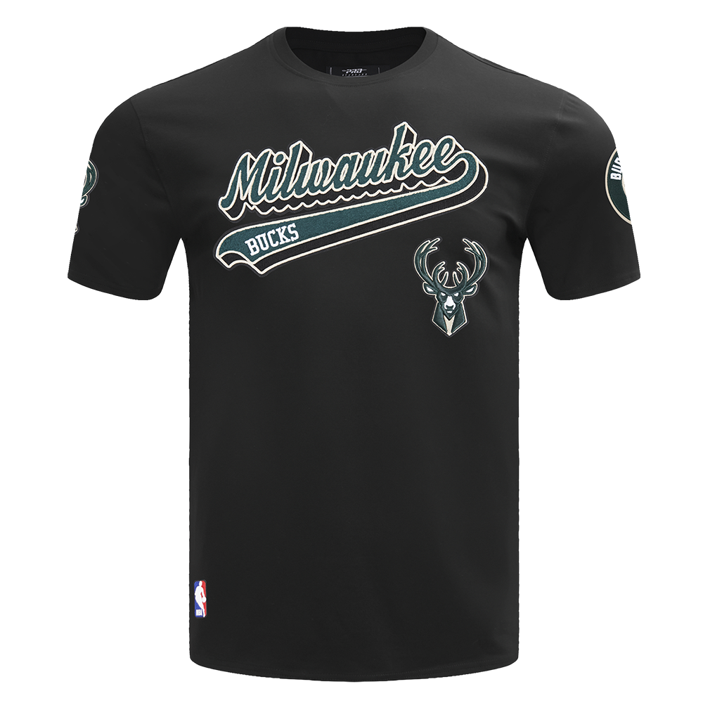 NBA MILWAUKEE BUCKS SCRIPT TAIL MEN'S TEE (BLACK) – Pro Standard