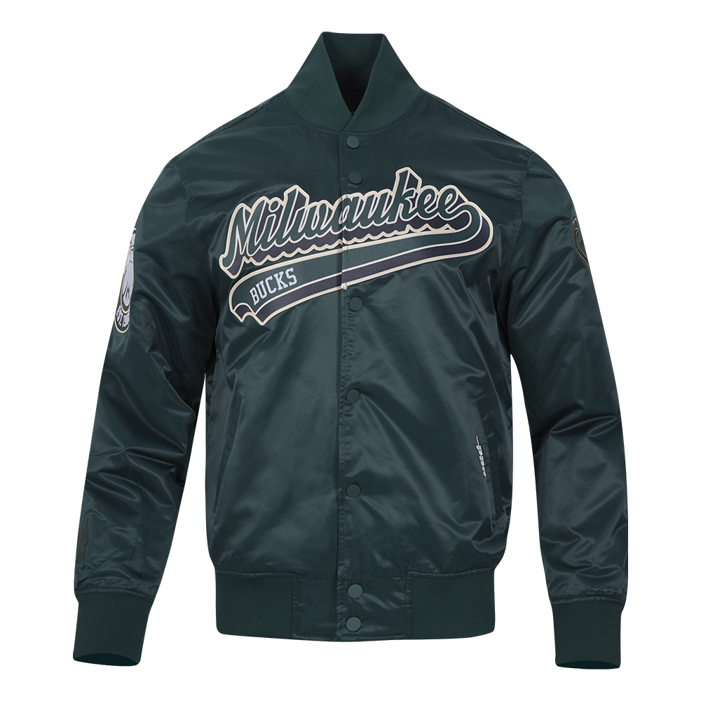 NBA MILWAUKEE BUCKS SCRIPT TAIL MEN'S SATIN JACKET (FOREST GREEN) – Pro ...