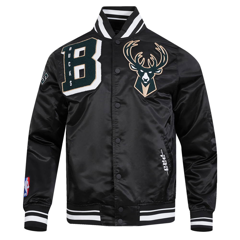 NBA MILWAUKEE BUCKS MASHUP MEN'S RIB SATIN JACKET (BLACK) – Pro Standard
