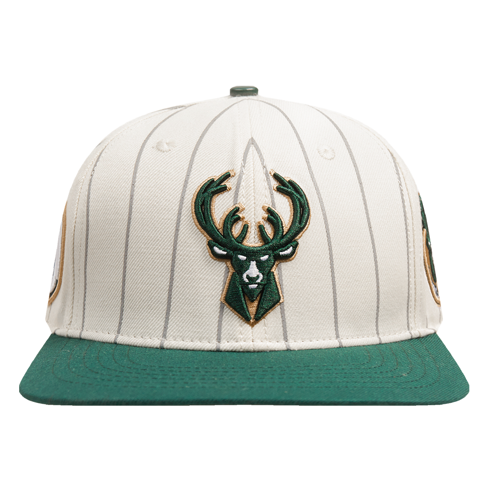 NBA MILWAUKEE BUCKS PINSTRIPE RETRO CLASSIC LOGO WOOL SNAPBACK HAT (EG ...