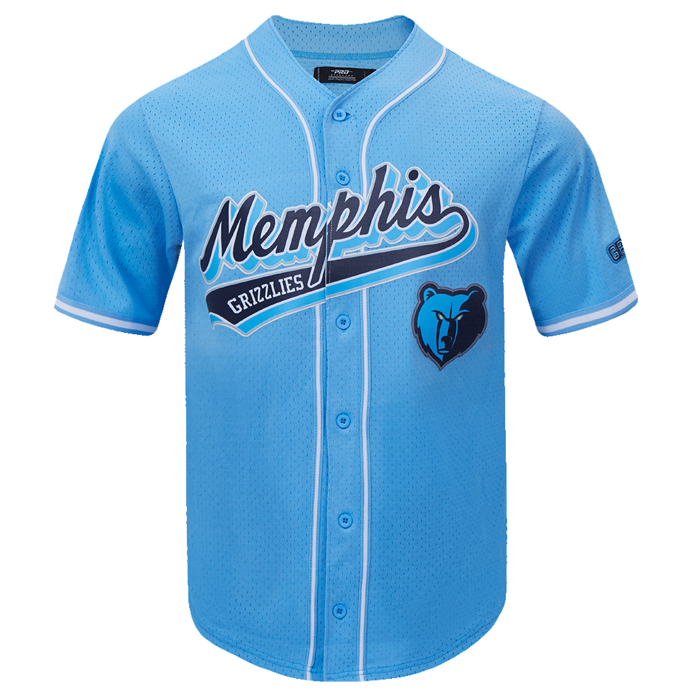 NBA MEMPHIS GRIZZLIES SCRIPT TAIL MEN'S MESH BUTTON DOWN SHIRT (UNIVER ...